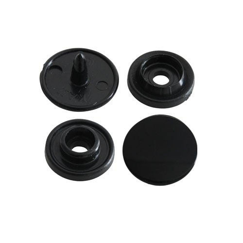 black plastic snap fasteners