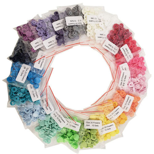 FLOWERS Multi-Color Snaps (200 Sets) - KAMsnaps®