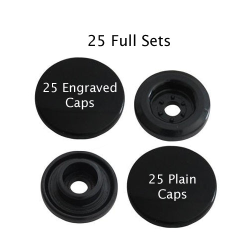 Plastic KAM Snap Fasteners Engraved to Look Like Real Buttons - KAMsnaps®
